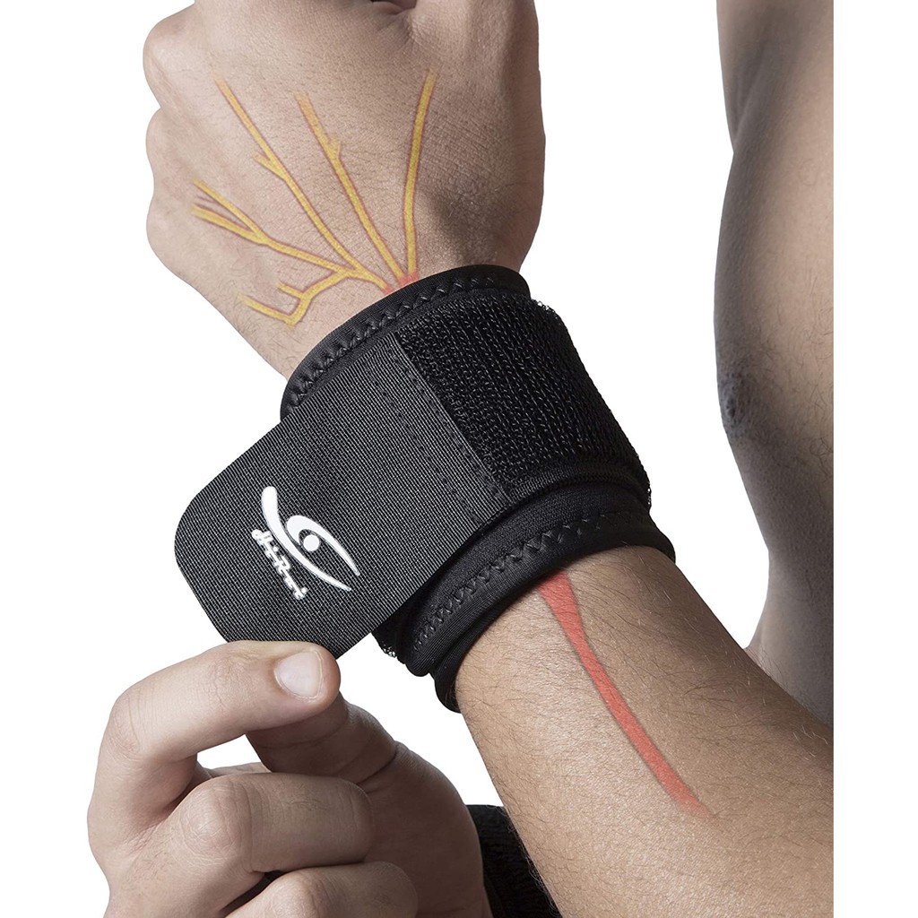 HiRui 2 Pieces Wrist Compression Strap and Sports Wristband, Unisex ...