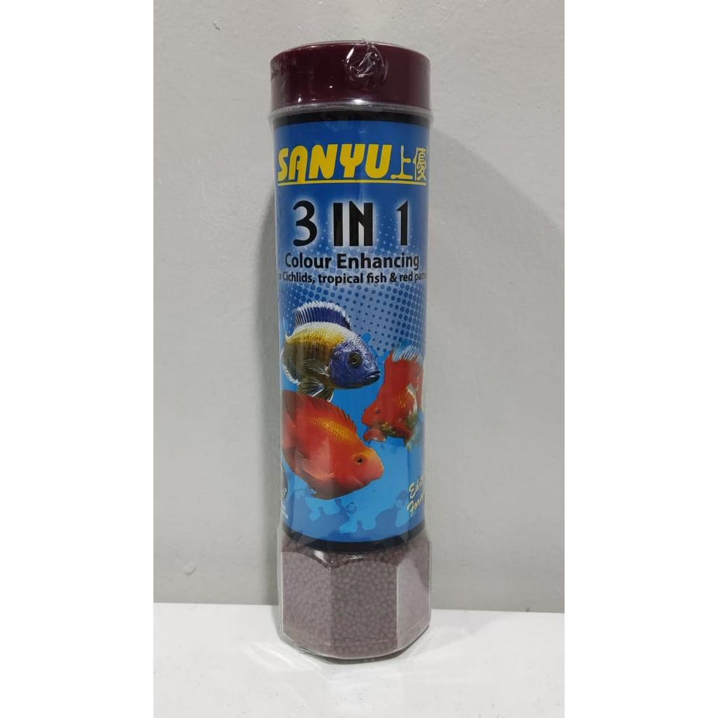 Sanyu 3 in 1 Color Enhancing Fish Food For Cichlids, Tropical Fish, Red ...