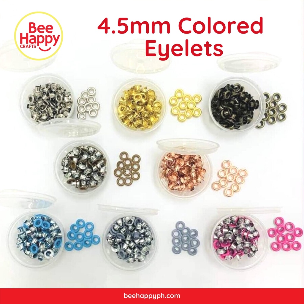 4.5mm Colored Eyelets 80pcs Fits Crop-a-dile and 5mm Eyelet Setter ...