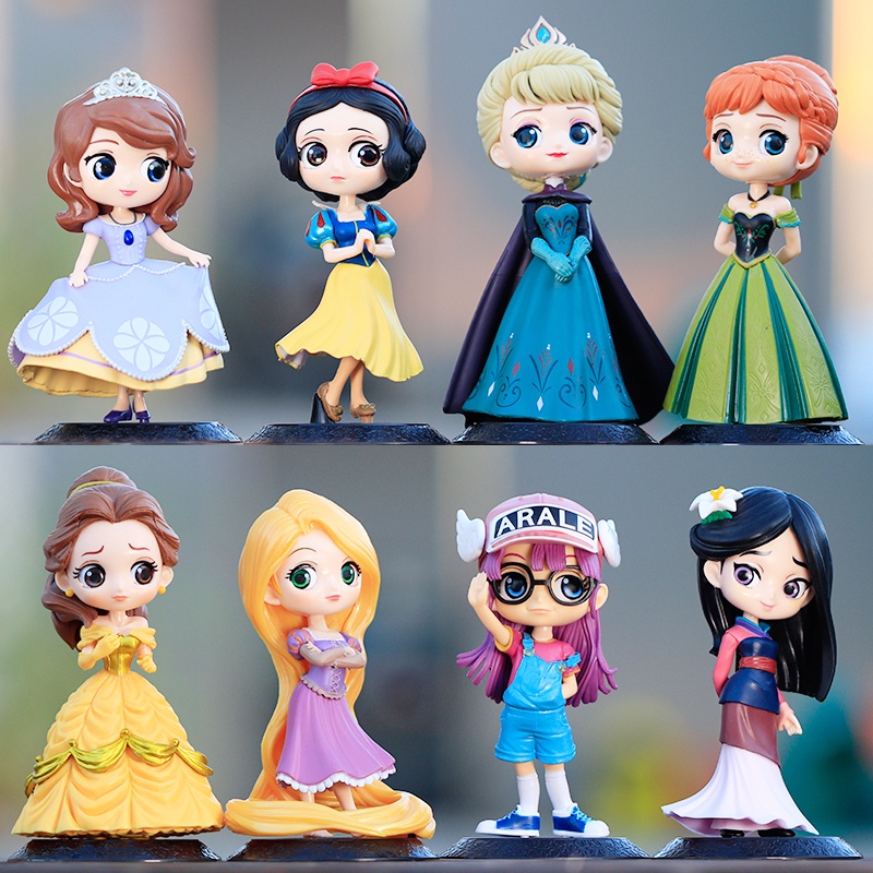Cute big eyes princess PVC anime doll collection Q version model toy ...