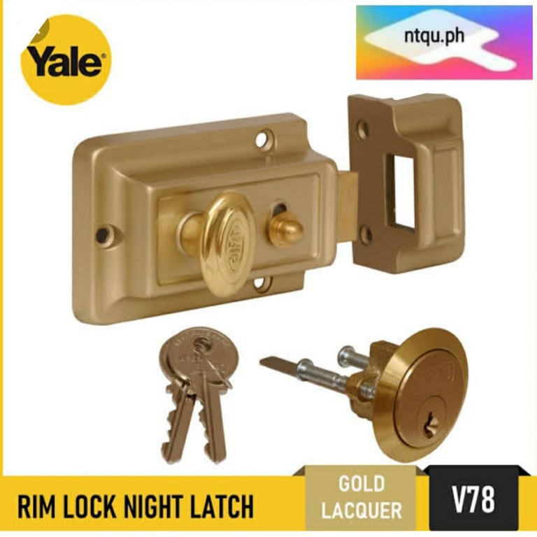 Yale Rim Lock Night Latch V78 GL Gold Lacquer Original Authentic ...
