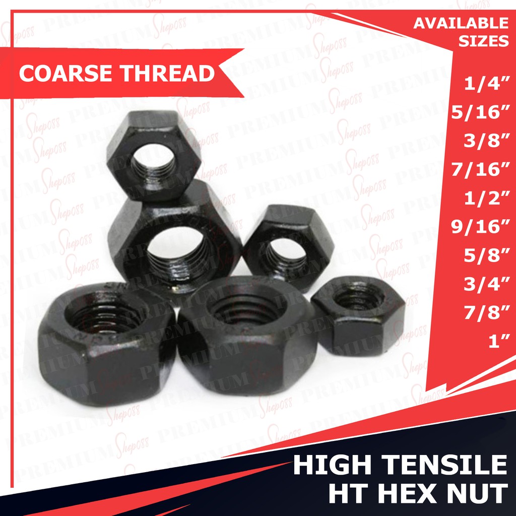 1/5/10pc 3/16 1/4 5/6 7/16 1/2 9/16 5/8 3/4 7/8 1 High Tensile Nut HTNC ...
