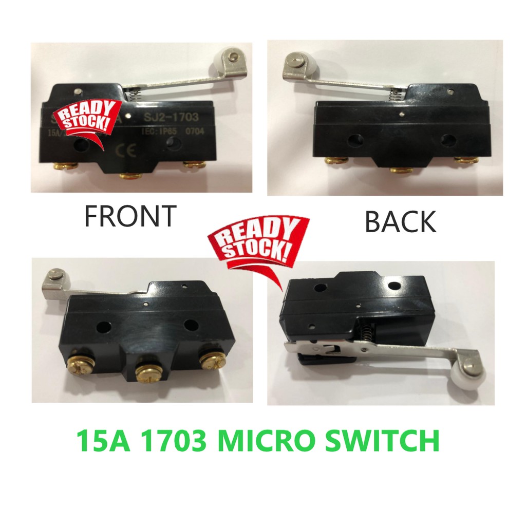 Micro Switch 1703 Long Hinge Roller Lever AC 250V 15A Screw Terminals | Shopee Philippines