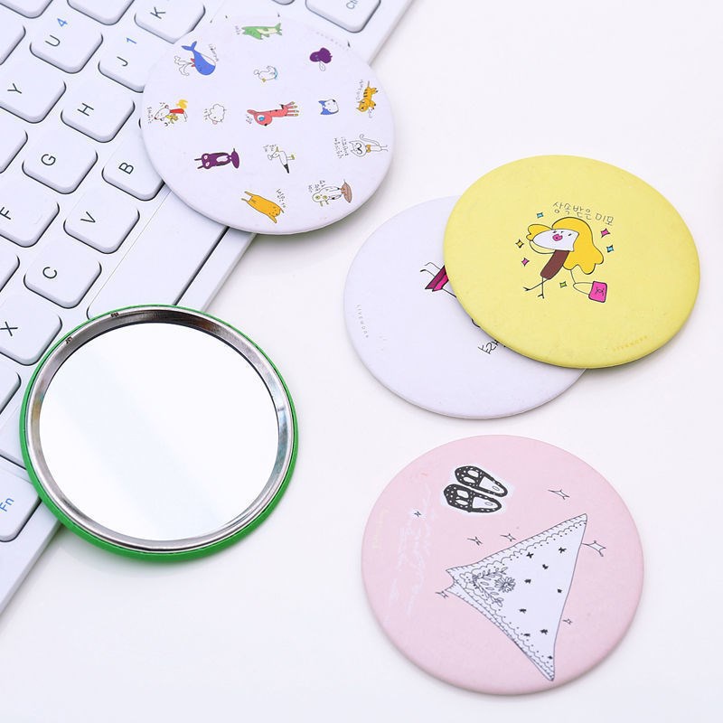 Portable Compact Pocket Mirror Cartoon Pattern Make up Mirror Mini Cute ...