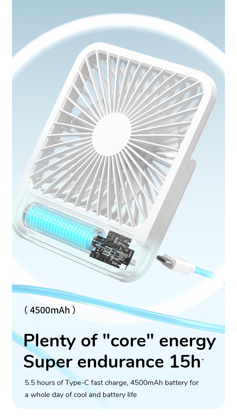 JISULIFE Desk Fan Life1 Personal Fan 4 Speeds Strong Wind Rechargeable ...