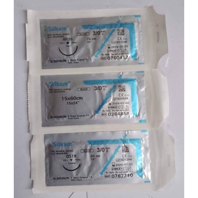 BBRAUN Suture Silkam 3-0 w/o Needle, 3-0 Round, 3-0 Cutting | Shopee ...