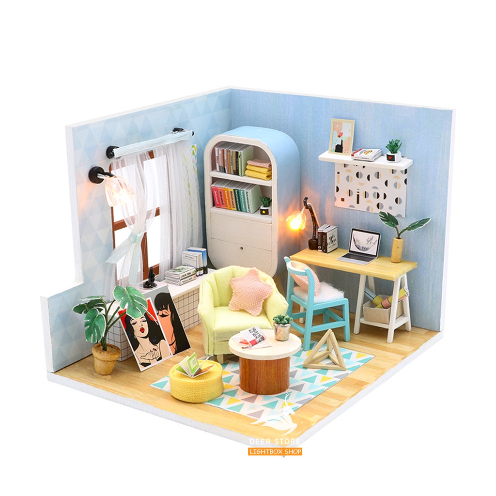 Diy wooden house model with interior and led lights. Free TOOLS, MICA ...