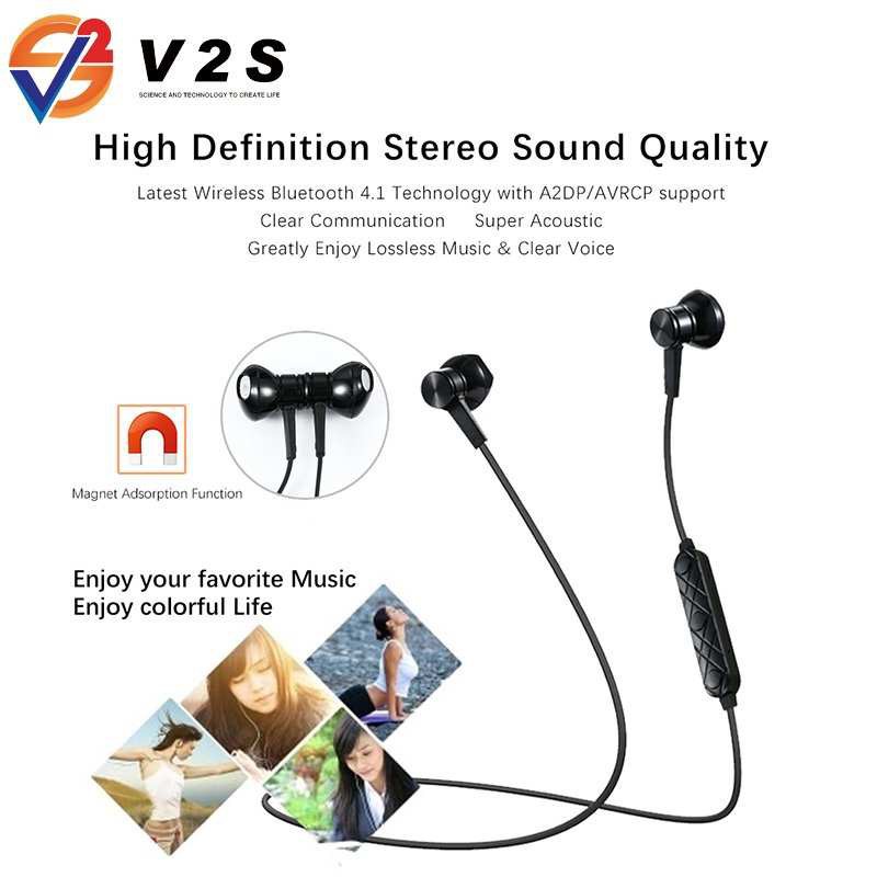 V2S I8 Stylish Earphone Sports Headphone Bluetooth Headset | Shopee ...