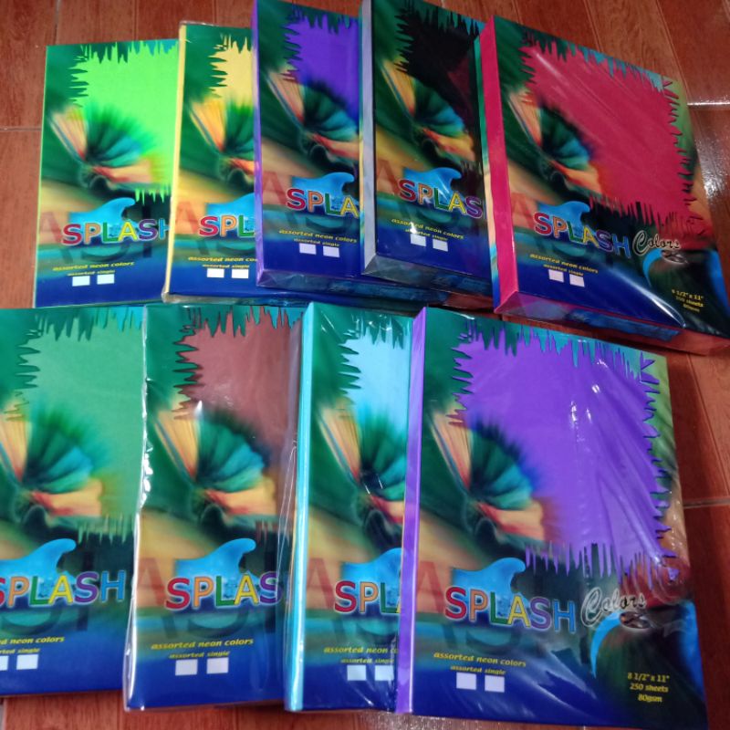 Colored Paper Splash 250 sheets 80gsm 8-1/2" x 11" size: short size ...