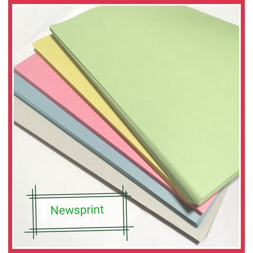 50/100pcs A4 / Short size Plain Colored Newsprint paper for wrapper ...