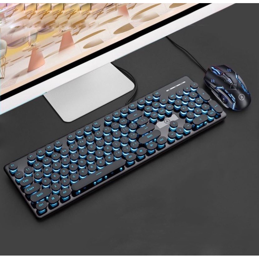 V8 Mechanical Keyboard Round LED Through Words Is Blue As Shown ...