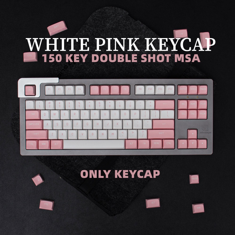 150 Keys Keycaps Double Shot MSA Profile White Pink Keycap For Cherry ...