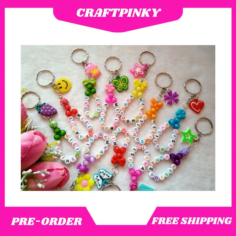Round Name Beads Keychain | Shopee Philippines