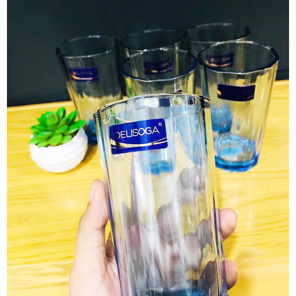 ZM Blue glass Y2203B Delisoga Water Juice and Beer Glass 1pc/6pc SET ...