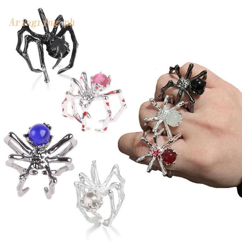 ARIN Adjustable Gothic Spider Ring Female Glamour Luxury Punk Aesthetic ...