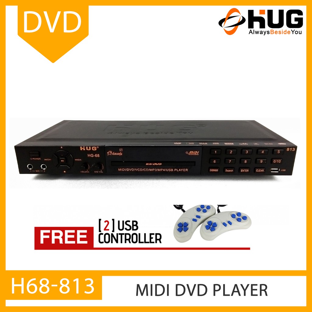HUG DVD Midi Player H68-813 with Computer Games, Songbook, CD, Gamepad ...