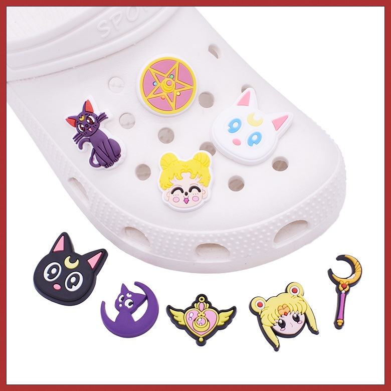 DIY Sailor Moon Crocs Jibbitz Charm Shoes Pins Japanese Cartoon Anime ...