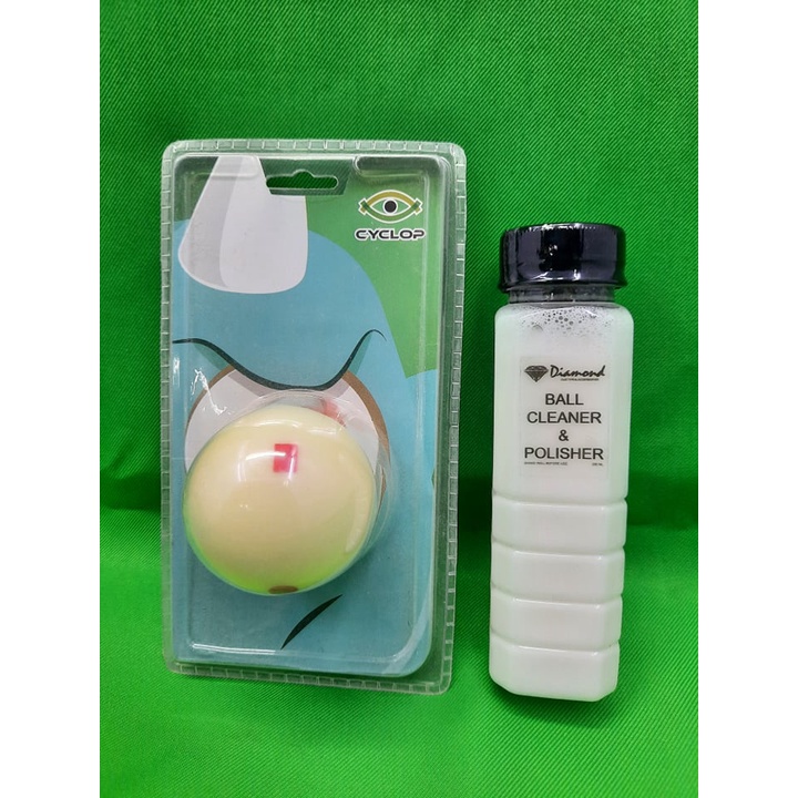 * Cyclops Cue ball with Diamond Ballcleaner / Pang linis ng Bola Pato ...