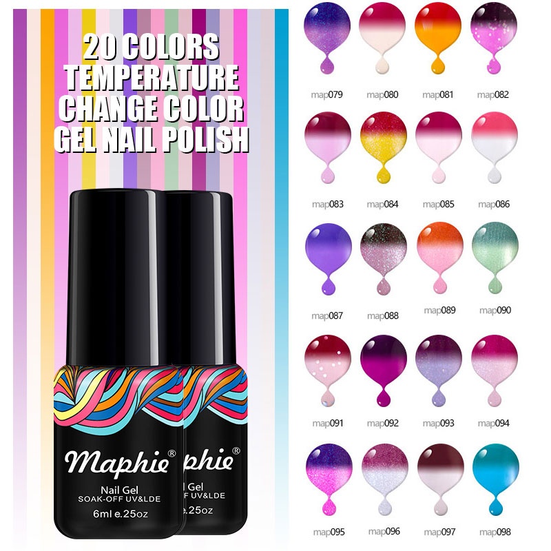 Maphie 6ML Thermo Nail Gel Polish Change Color Temperature UV Nail Gel ...