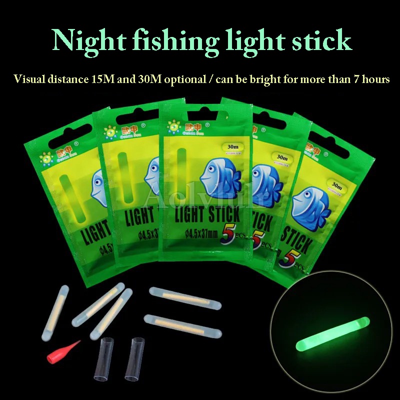 30/60/90pcs Fishing Float Light Stick Fireflies Fluorescent Lightstick ...