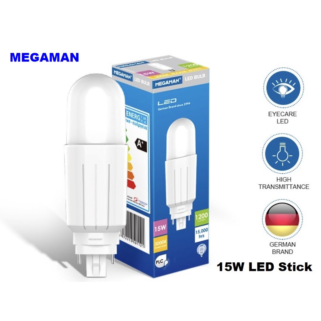 Megaman 15W LED PLC Stick Bulb (3000K-Warmwhite/4000K-Coolwhite/6500K ...