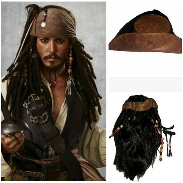 In Stock Pirates of the Caribbean Captain Jack Sparrow Cosplay Brown ...