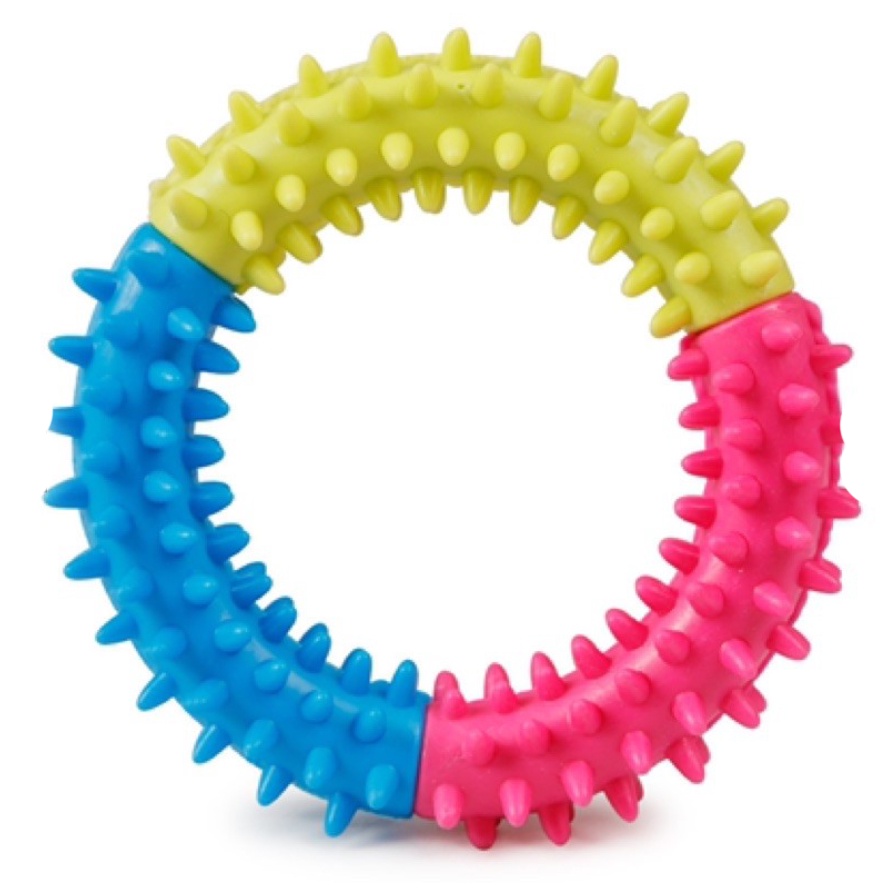 Tri-color Silicone Round Bite Dog Bite Toy Puppy Pet Chew Teether ...