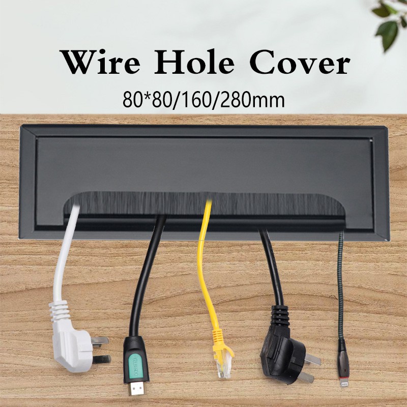 Aluminium Alloy Table Hole Cover Wires Plug Desk Wire Cable Outlet ...