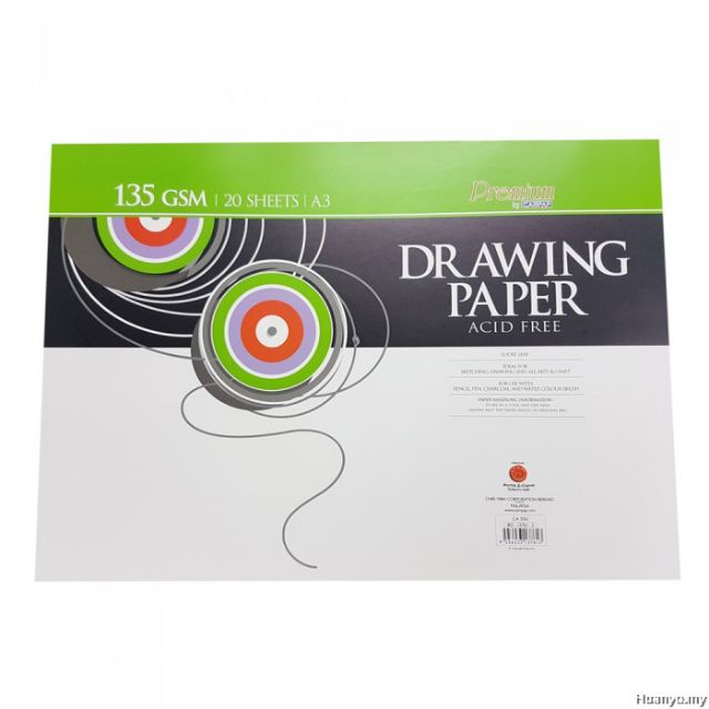 Campap Drawing Paper 135gsm A3 20's (CA3761) | Shopee Philippines