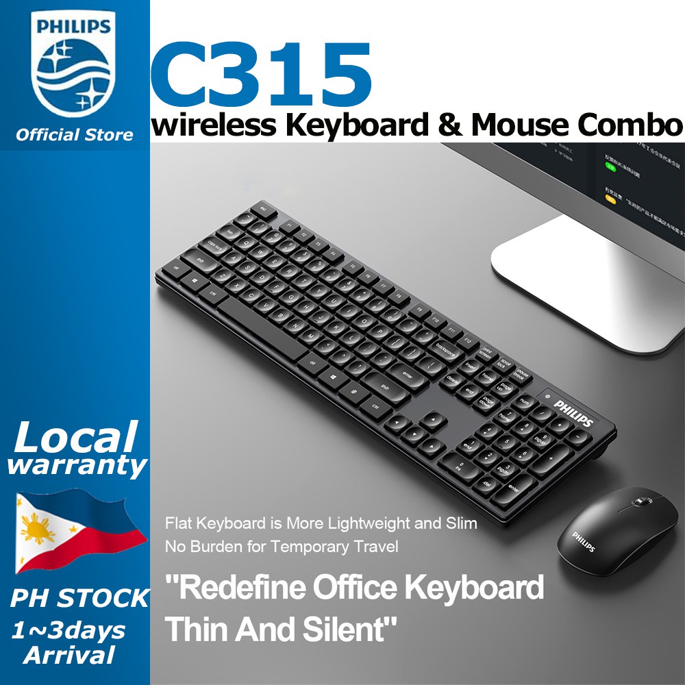 Philips C315/C354/N520 Wireless Silent Keyboard And Mouse Combo Set ...