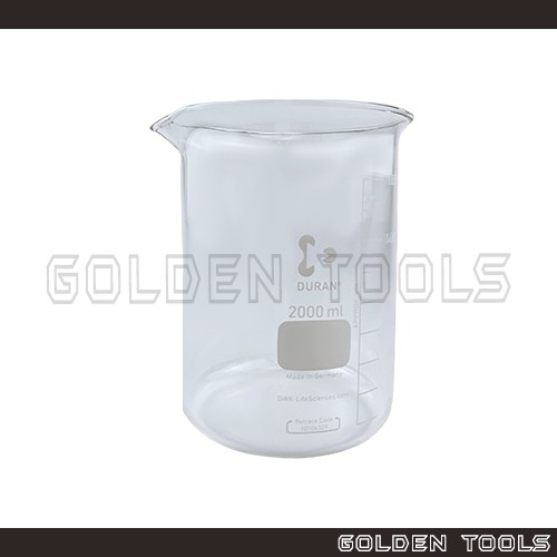 DURAN 2000ml Glass Beaker Low Form With Spout Clear Graduated Boiling Flask Laboratory Glassware ...