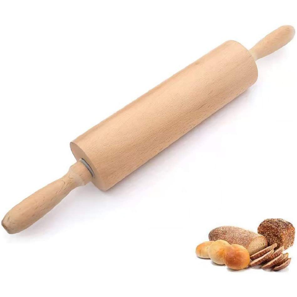 Wooden Rolling Pin - Professional Dough Roller - Essential Kitchen ...