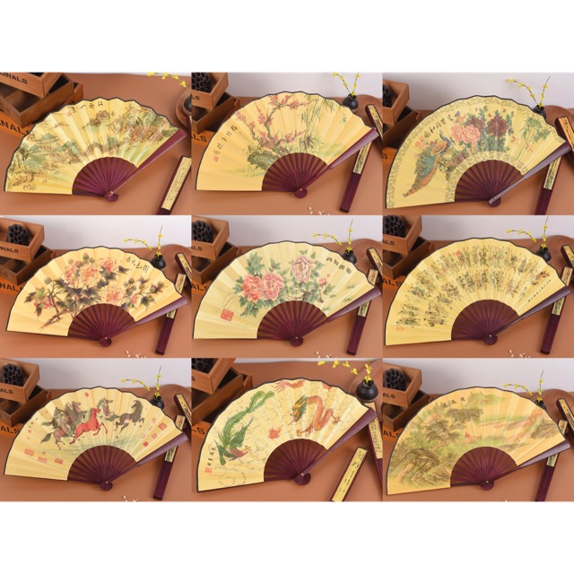 1pcs 8-inch small Chinese Style Folding Wooden Fan pamaypay | Shopee ...