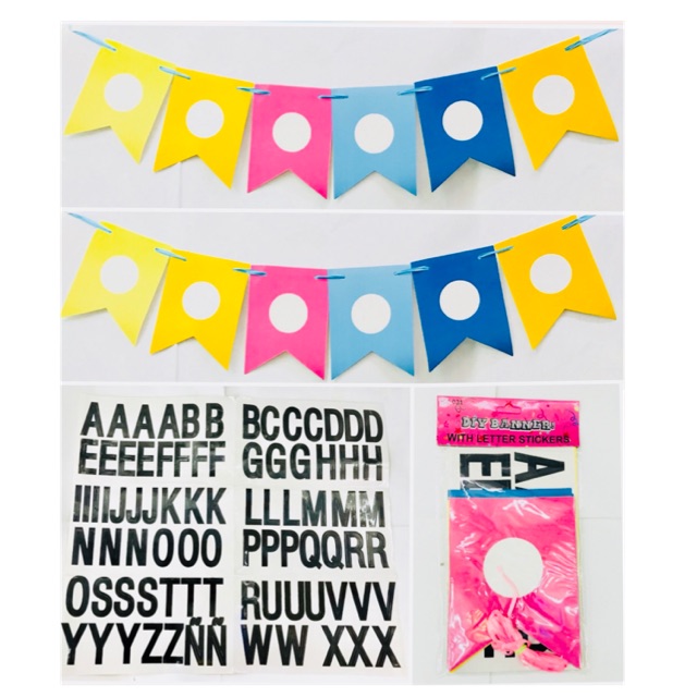 NEW!!! DIY LETTER BANNER W/STICKER | Shopee Philippines
