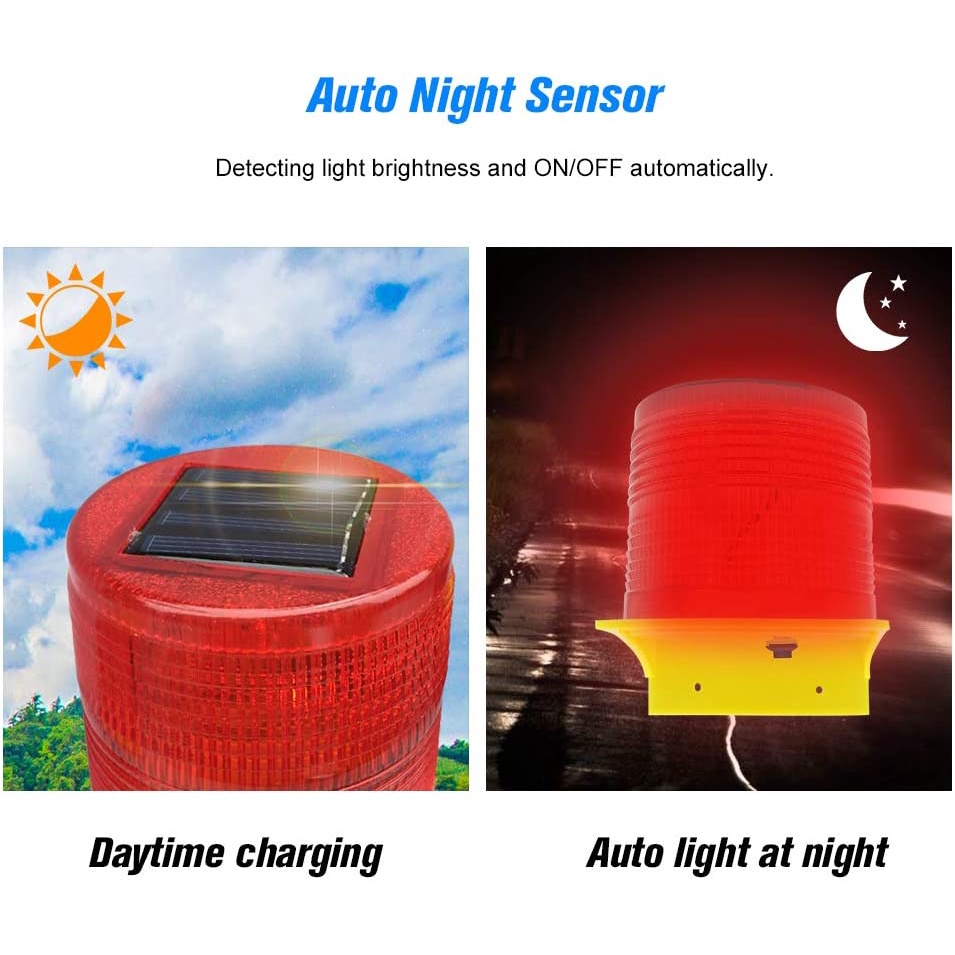 Solar Warning Lights Traffic Warning Obstruction Light Tower Crane ...