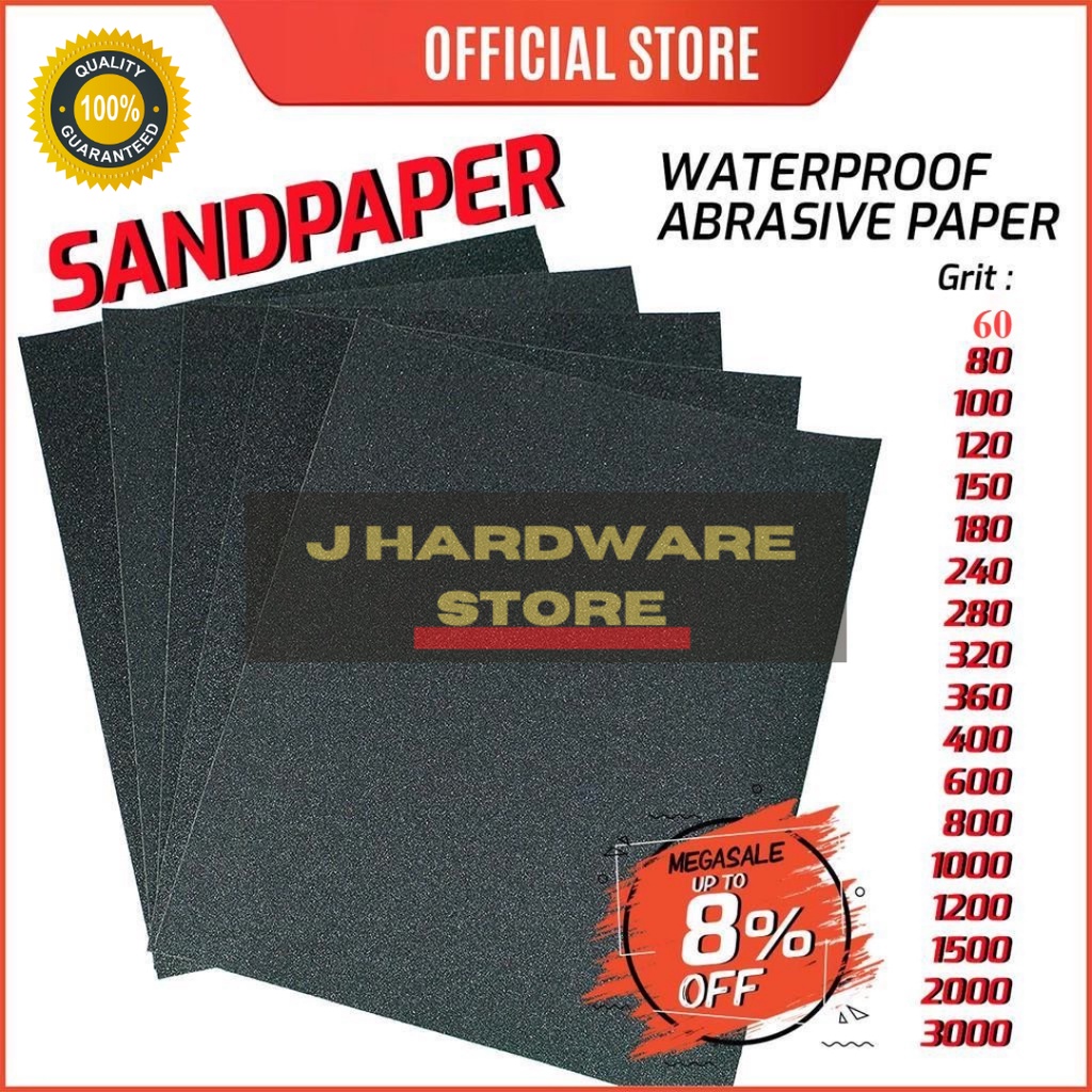(ready stock) Waterproof Abrasive Sandpaper premium quality original ...