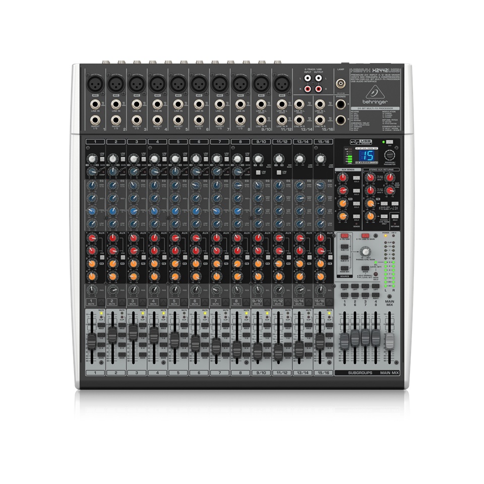 Behringer X2442USB Premium 24-Input 4/2-Bus Mixer with XENYX Mic ...