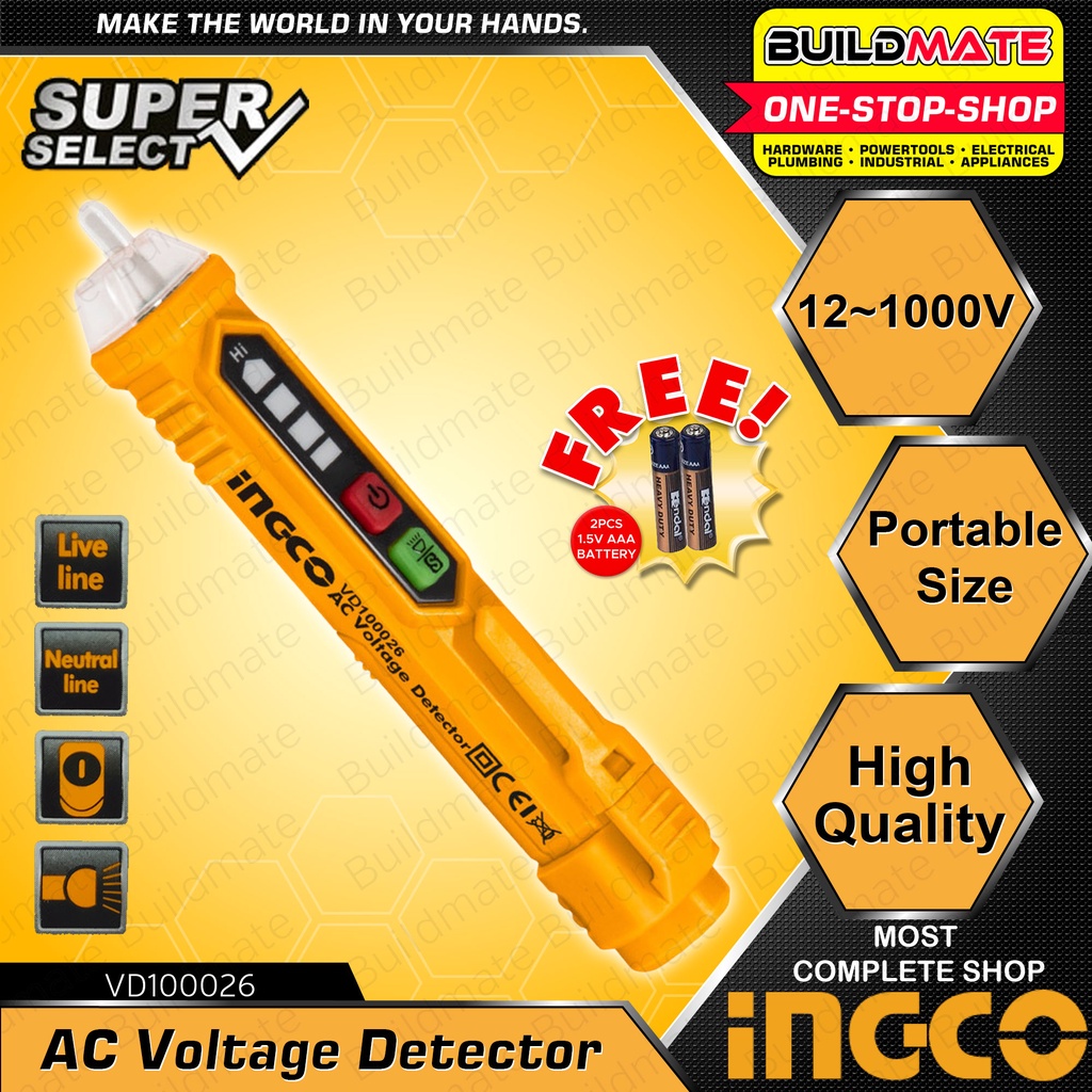 BUILDMATE Ingco AC Voltage Detector Power Test Pencil Voltage ...