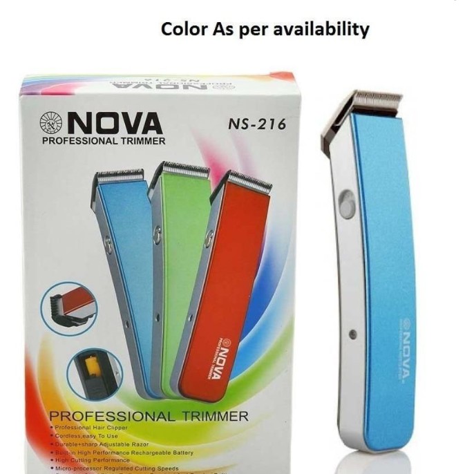 NOVA NS-216 Wireless Rechargeable Hair Cut Trimmer (RANDOM COLOR ...