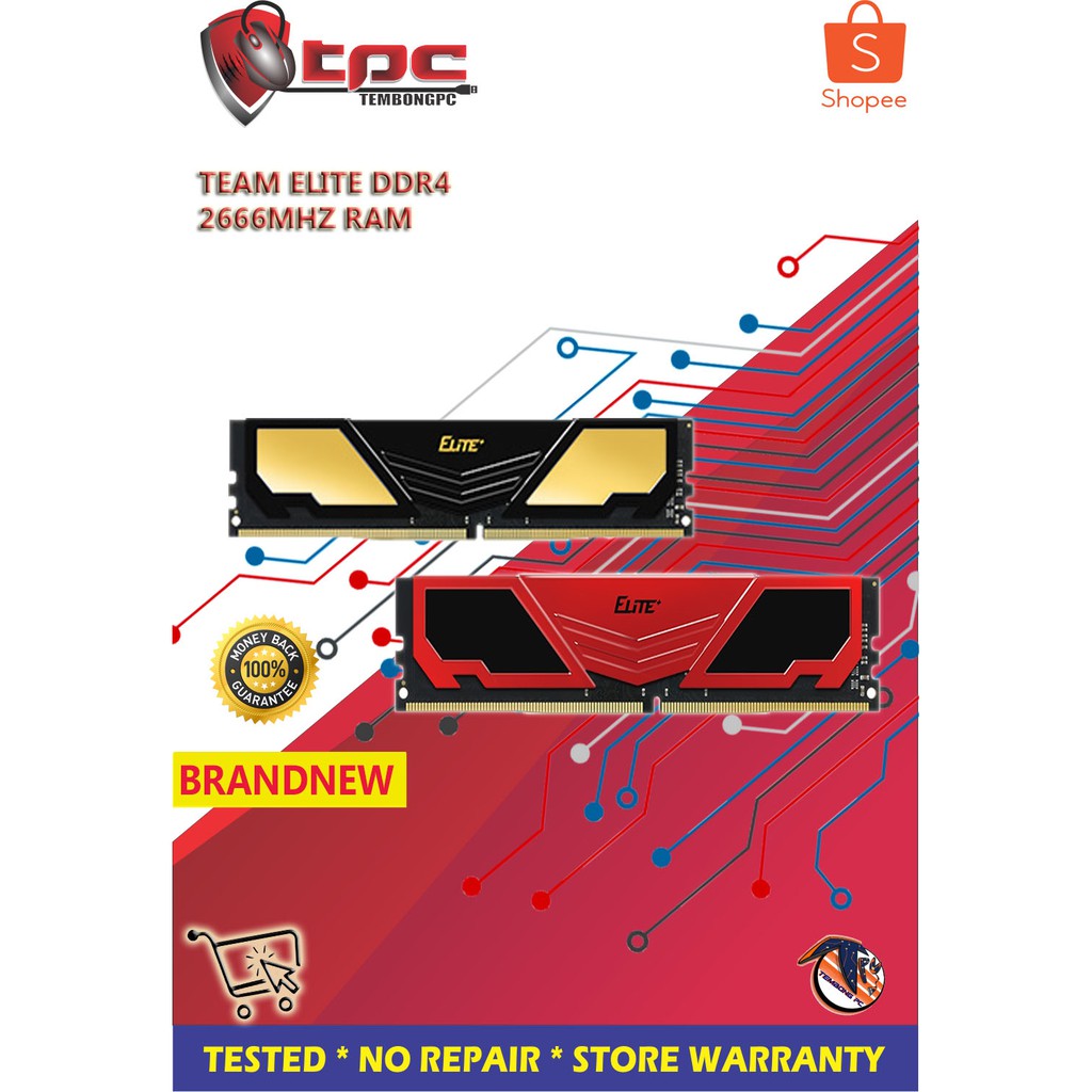 TEAM ELITE PLUS U-DIMM DDR4 DESKTOP MEMORY 2400 and 2666MHZ RAM ...