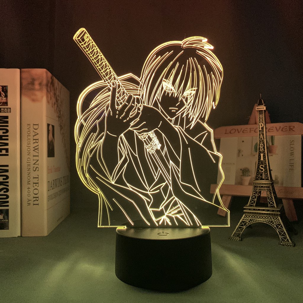 home life3d Lamp Anime Rurouni Kenshin Himura Figure Led Light for ...