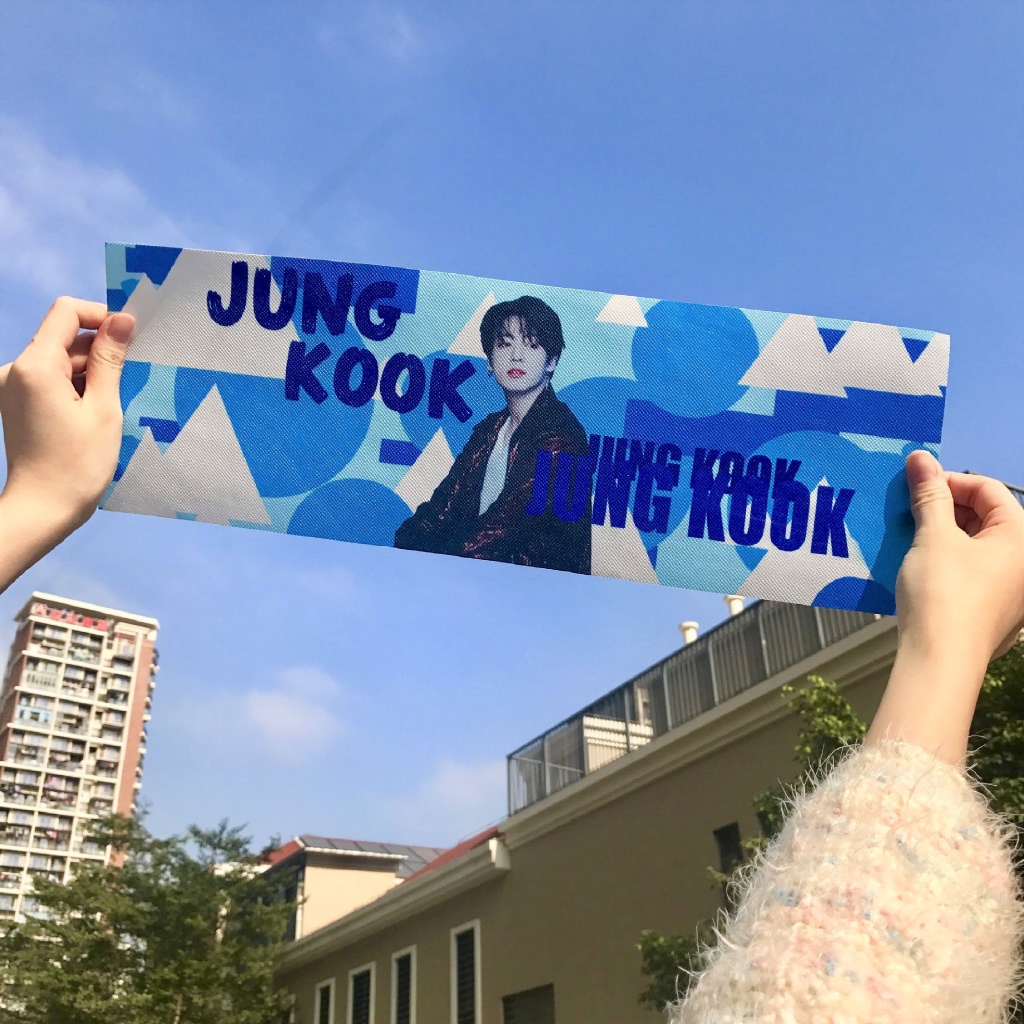 1pc Kpop BTS Hand Fabric Banner V Jungkook Concert Slogan Streamer ...