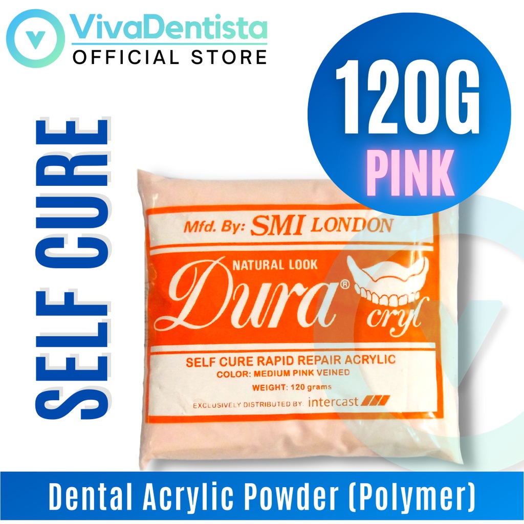 Dental Acrylic Powder Polymer (Heat Cure Clear 250g Self Cure Pink 120g ...