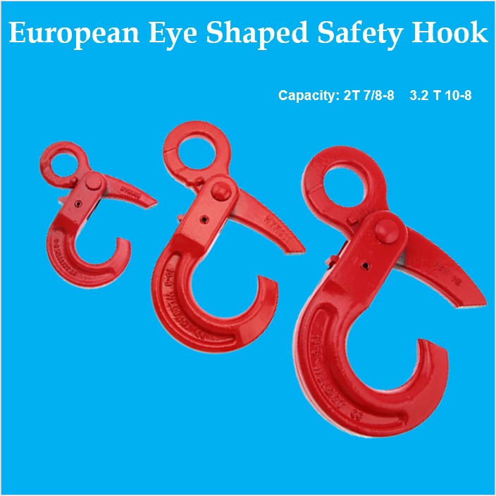 Toyu 2-3 Tons European Eye-Shaped Self-Locking Safety Hook With Latch ...