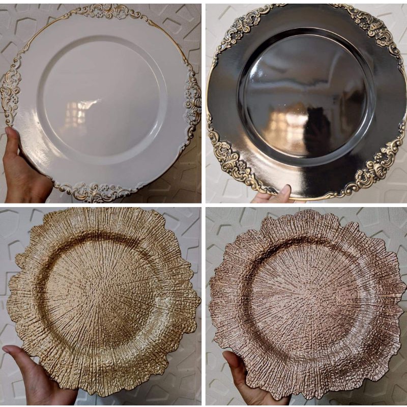 Set of 6 Elegant Charger Plates in Different Designs Victorian and ...