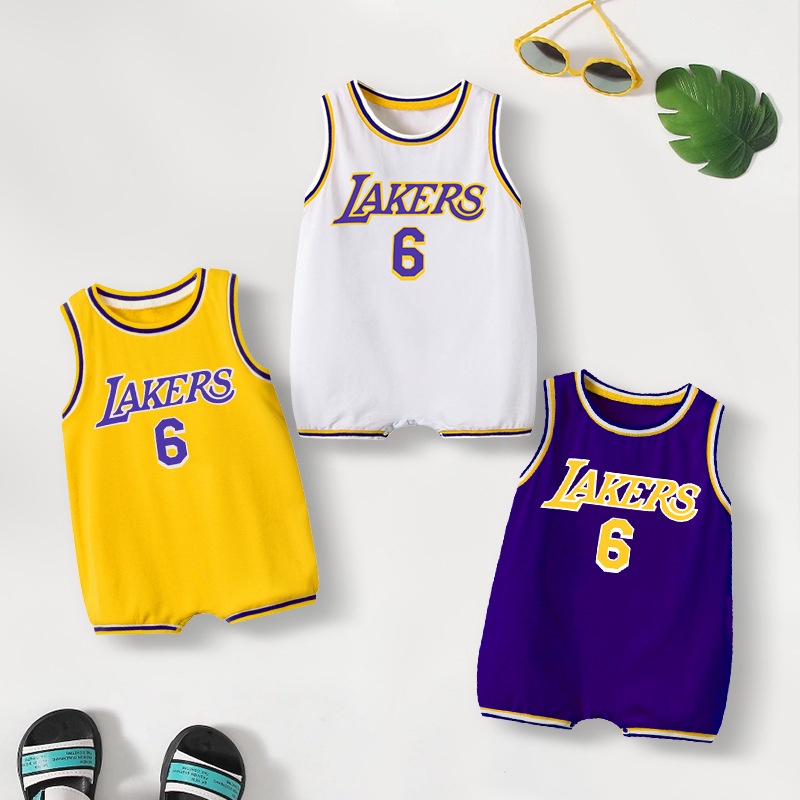 Nba Basketball Jersey for Baby Boy Yellow Romper with Sports Headband ...