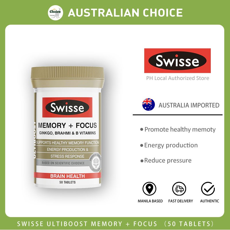Swisse Ultiboost Memory + Focus 50 Tablets. Australia Imported | Shopee Philippines