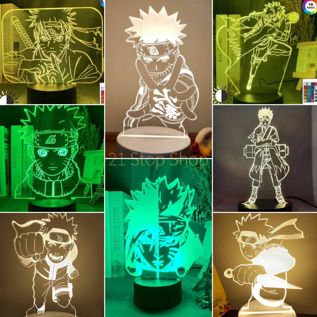 NARUTO UZUMAKI Anime 3D Acrylic LED Lamp Night Lamp Gifts Personal Use ...