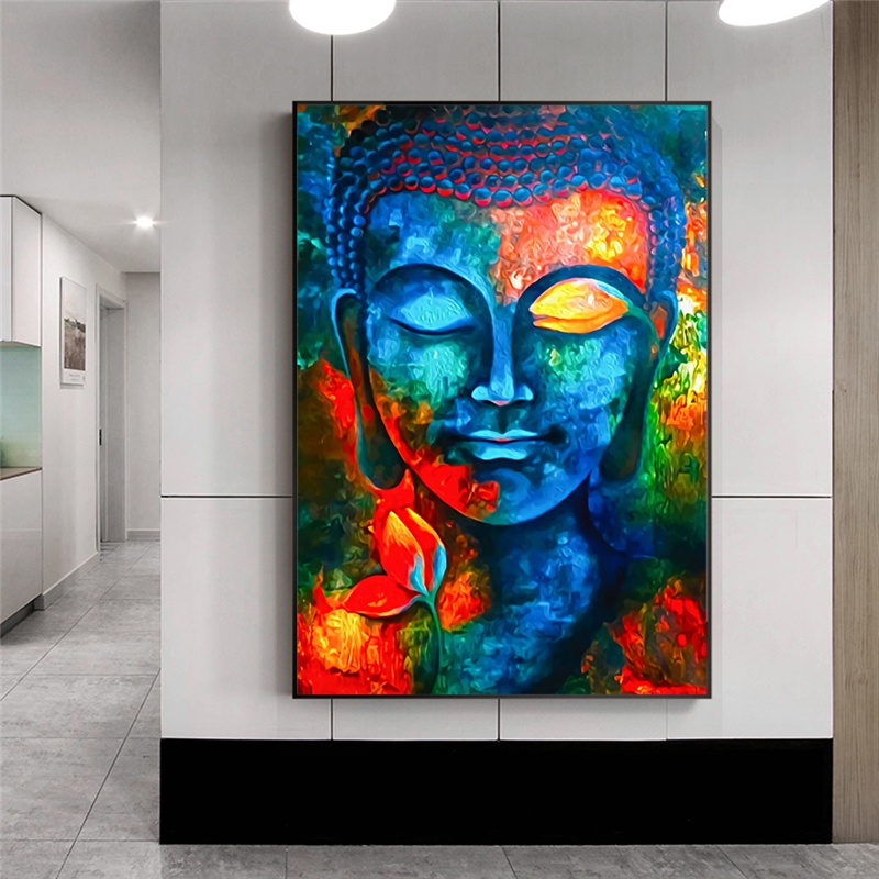 Abstract bud paintings on canvas on wall colors buddhism posters and ...