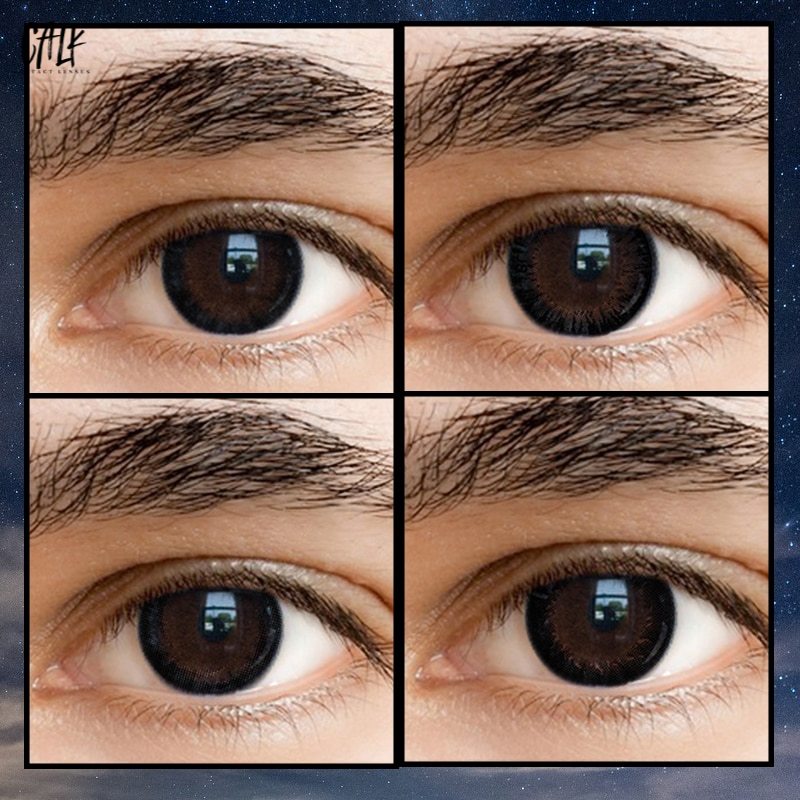 Calk Men's Black Brown Grey Contact Lenses Natural Effect Eye Color ...